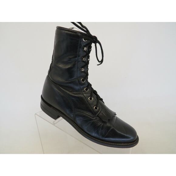 Justin Boots | Shoes | Justin Black Leather Laces Kilt Cowboy Western ...